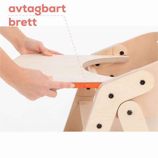 Mimmis.no | Sagababy Matstol Barn, Natur - med belter, bøyle og brett!